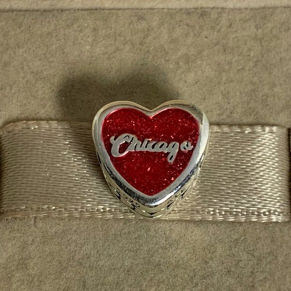 Pandora | Jewelry | Pandora Love Chicago Red Heart Bead Charm | Poshmark